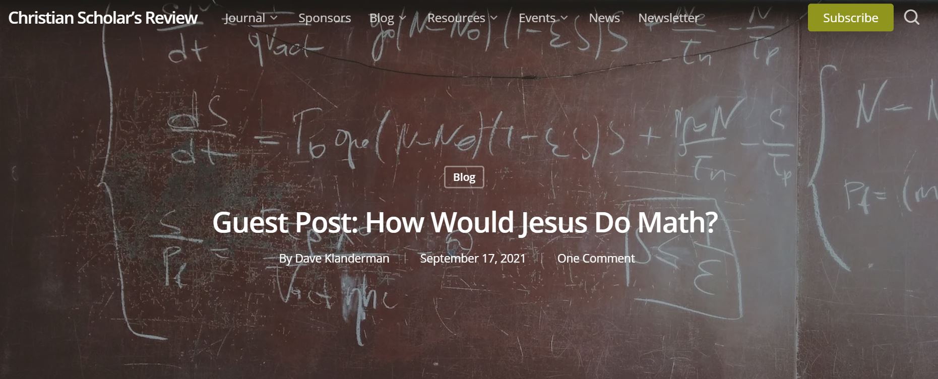 How Would Jesus Do Math? – GOD & MATH: Thinking Christianly About Math ...